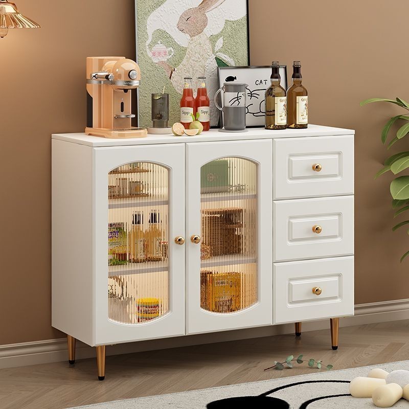 Storage Kitchen Cupboard Glass Door Dining Solid Wood European Modern ...