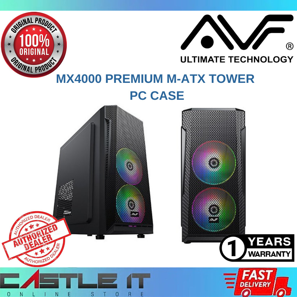 AVF MX4000 Series Premium M-ATX Tower PC Case MATX RGB Casing Chassis ...