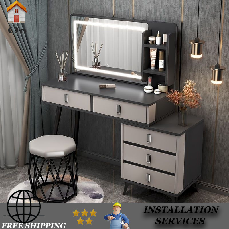 Oo Makeup Table Dressing Modern Integrated Storage Cabinet Vanity With ...