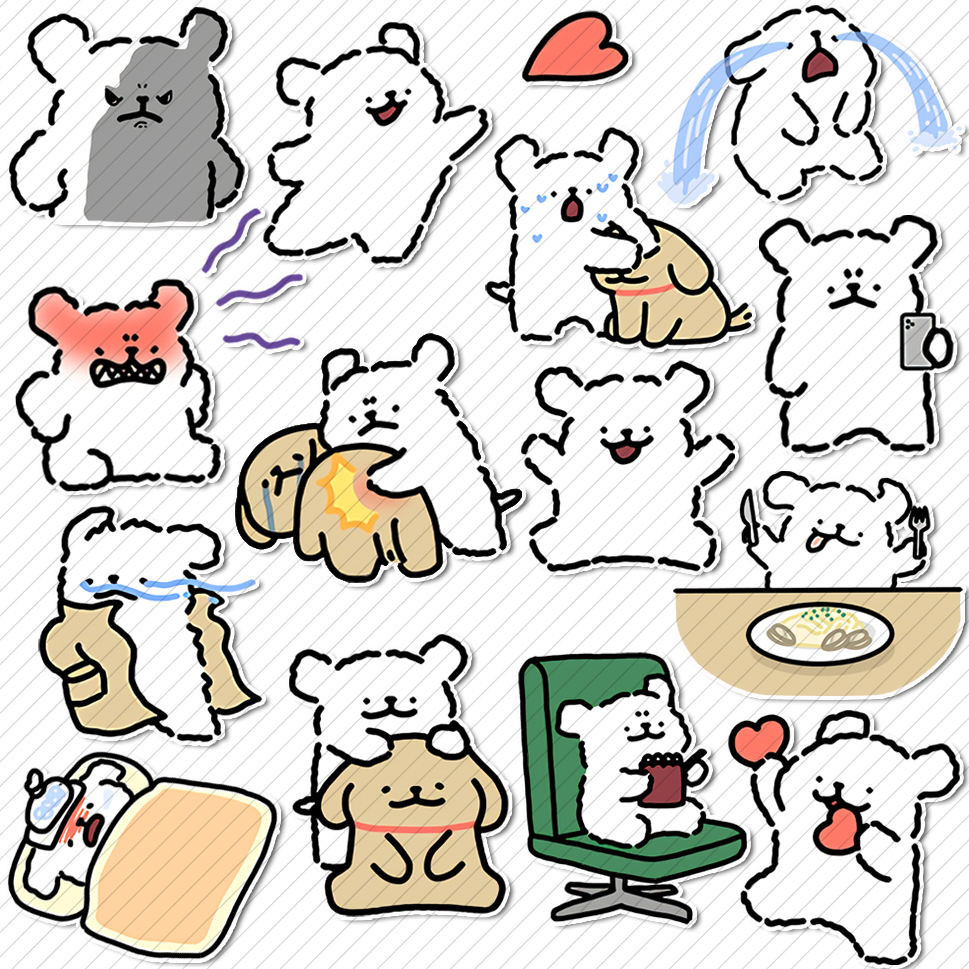 Line Puppy Maltese Suitcase/Handbook Sticker Mobile Phone iPad Computer ...