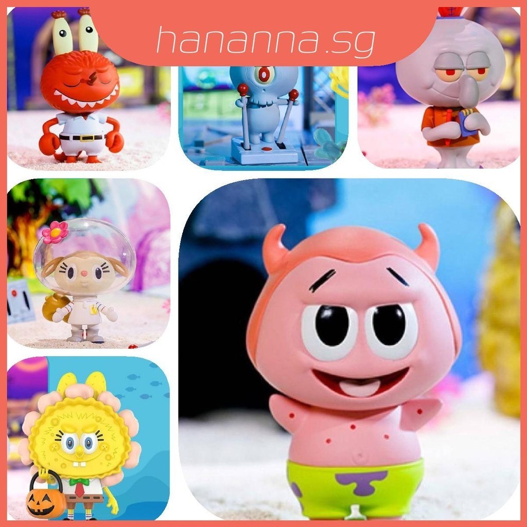 Genuine Labubu Popmart Spongebob Series Blind Box Figurine Trendy Metal ...