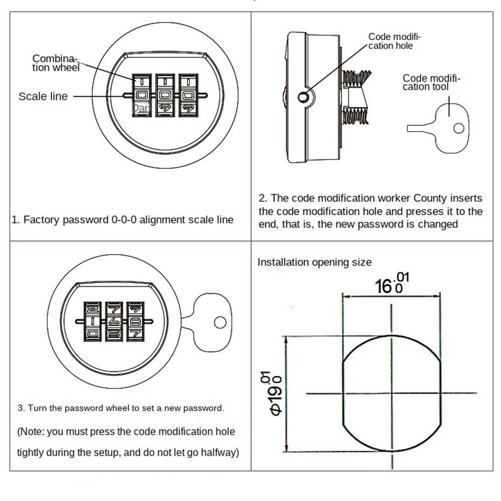 HDB Condo Mailbox Lock Mechanical Mail Letter Box Keyless Cabinet 3 ...