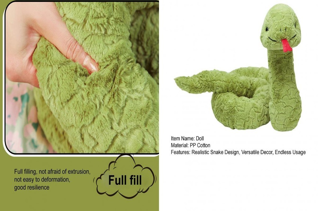 [TY] Cute Snake Plushie Realistic Stuffed Snake Toy Large Green Snake ...