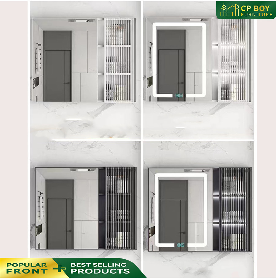 Ssr Aluminum Wall Hanging Makeup Mirror Locker Bathroom Storage Cabinet ...