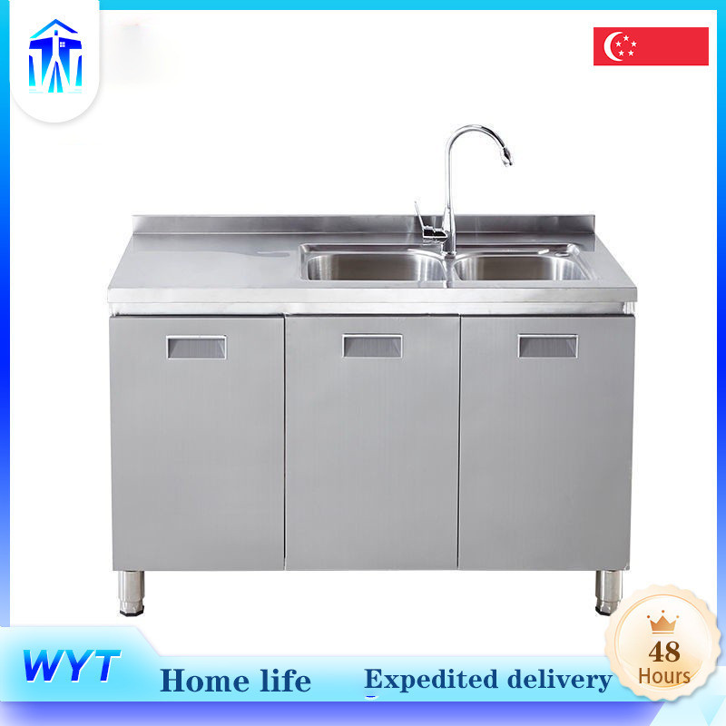 Stainless Steel Kitchen Cabinet Simple Stove Cabinet Water Basin ...