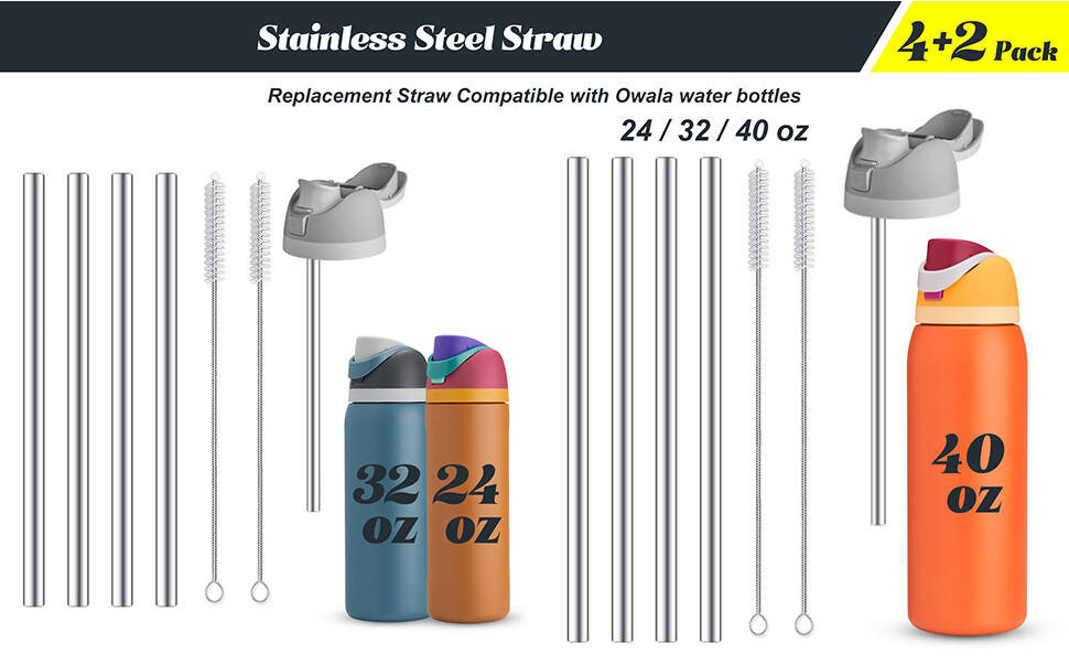 Stainless Steel Metal Straw Replacement Parts,Compatible Owala ...