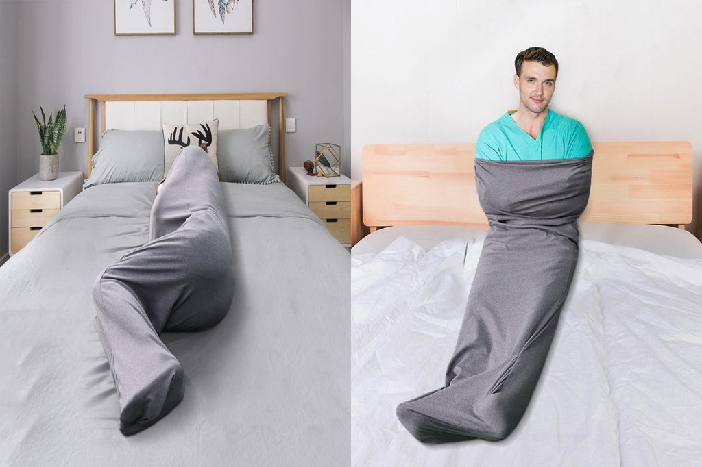 BUR_ Soft Sleeping Bag Fall Winter Thermal Sleeping Bag Hooded Wearable ...