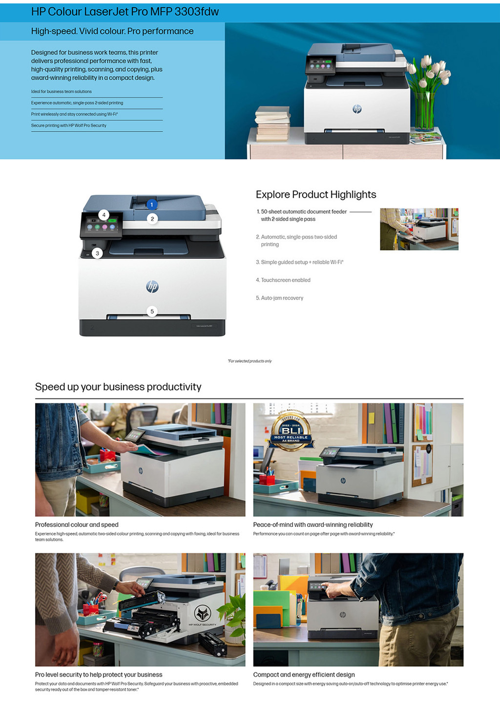 HP Color LaserJet Pro MFP 3303fdw Printer (499M8A) | Shopee Singapore