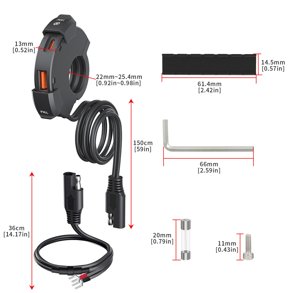 Motorcycle USB Charger 48W Universal Multifunction USB charger for ...