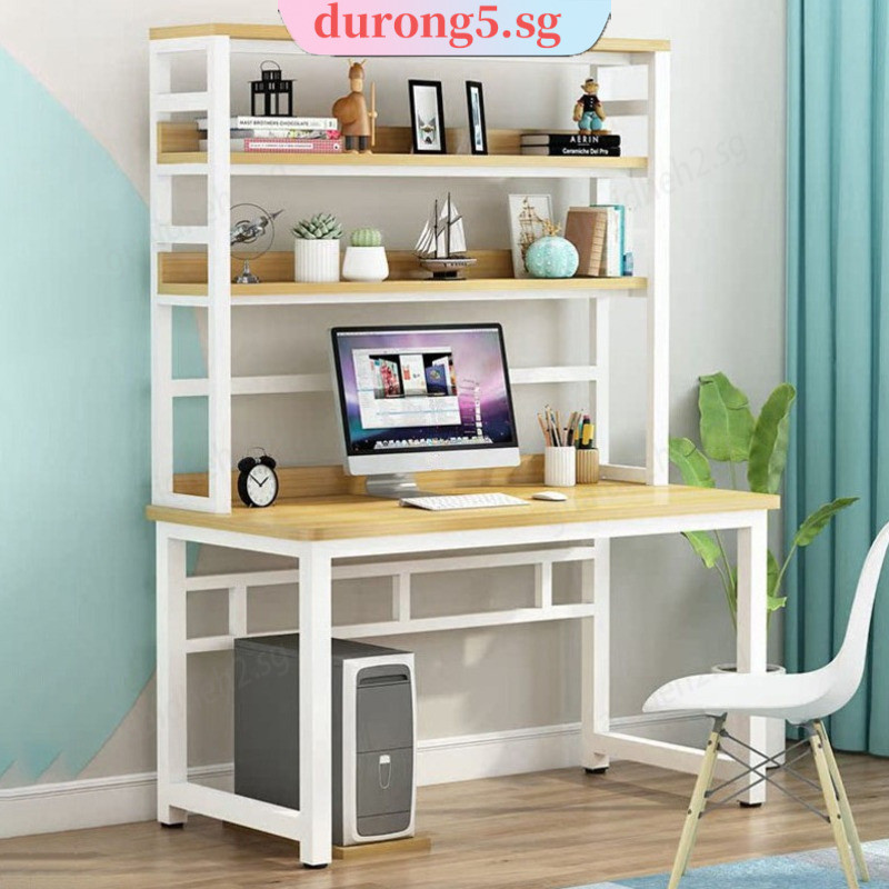 Study Table Desktop Computer Desk Bookshelf Combination Supports Home ...