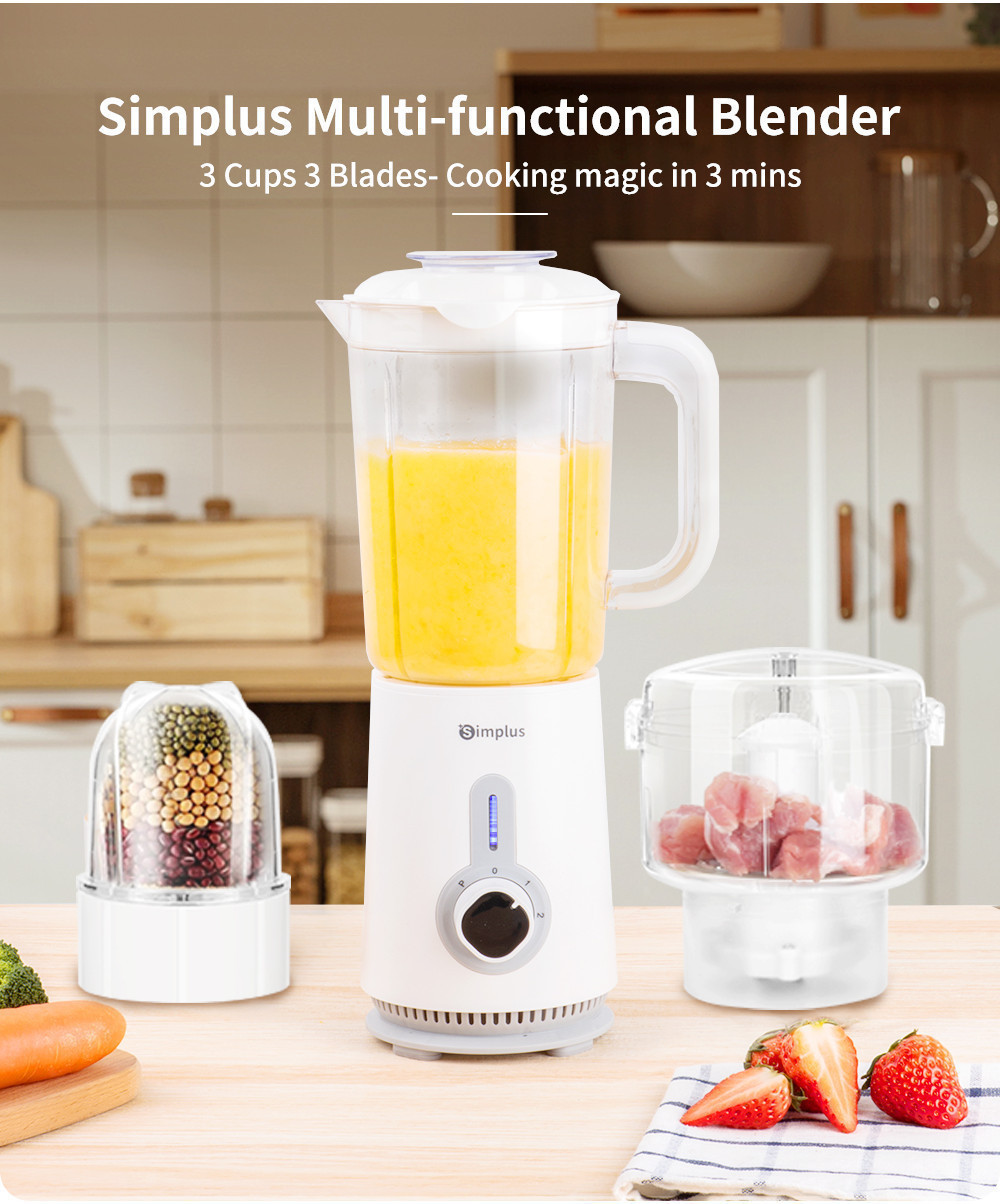 Simplus Blender Set 3-In-1 Food Processor Meat Ginder Garlic Peeler ...