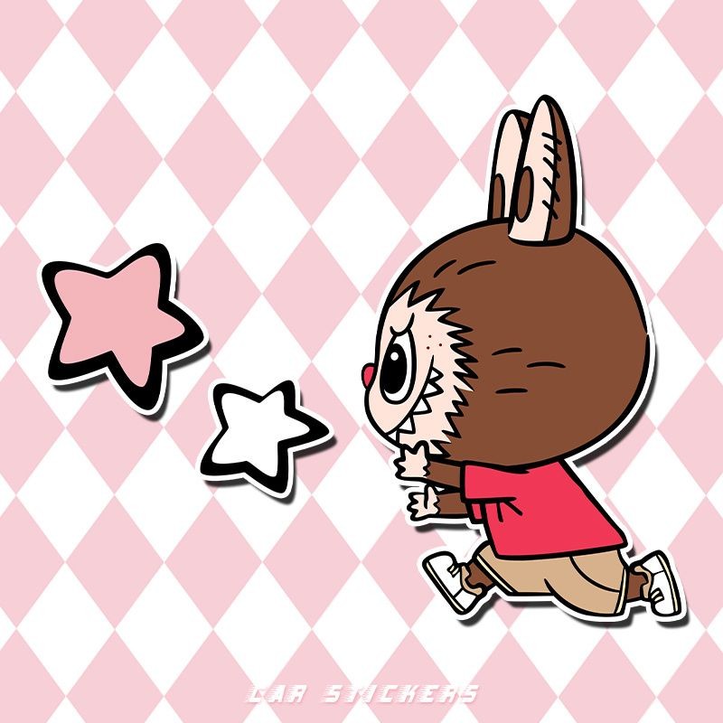 Creative Cute Labubu Car Sticker Car Door Fuel Tank Cover Scratches ...