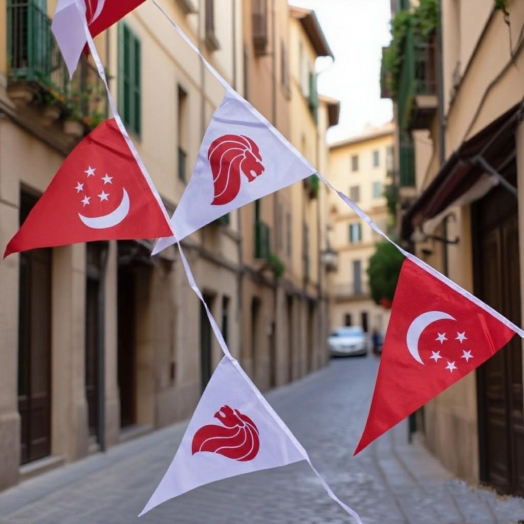 🚩SG Shipping🚩SG60 Singapore Triangle Flag Buntings NDP Red & White ...