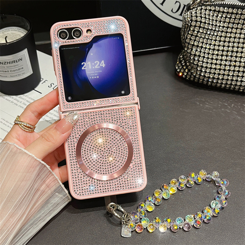 Magnetic Glitter Bling Phone Case Samsung Galaxy Z Flip 6 Z Flip 5 Z ...