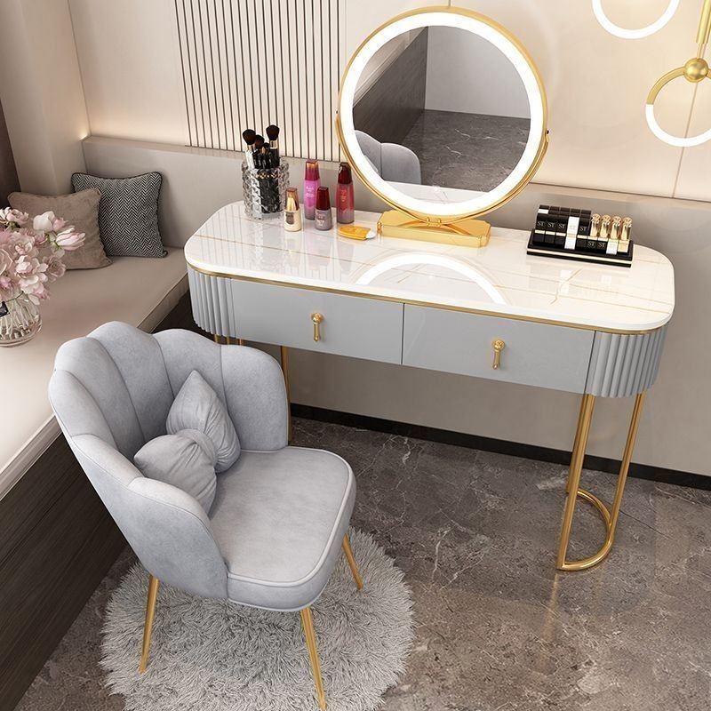 Dressing Table with LED Mirror Simple Modern Dressing Bedside Apartment ...