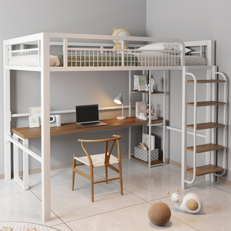 Iron Single Upper Steel Frame Bed Space Saving Elevated Bed Upper And ...
