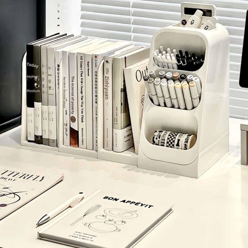 Organiser Box Storage Desk Desktop Desk Telescopic Book Rack Student ...