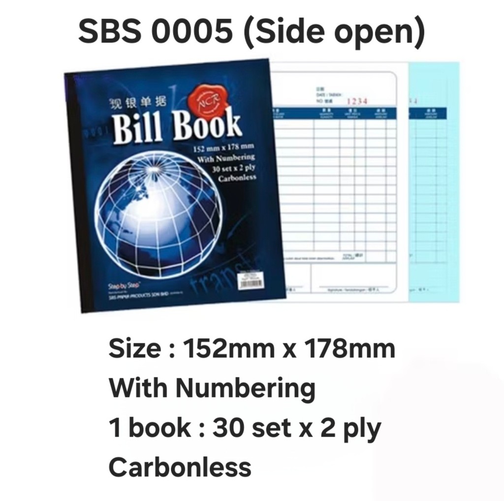SBS Buku Bil Berkarbon SBS Bill Book 2ply NCR With Numbering Carbonless ...