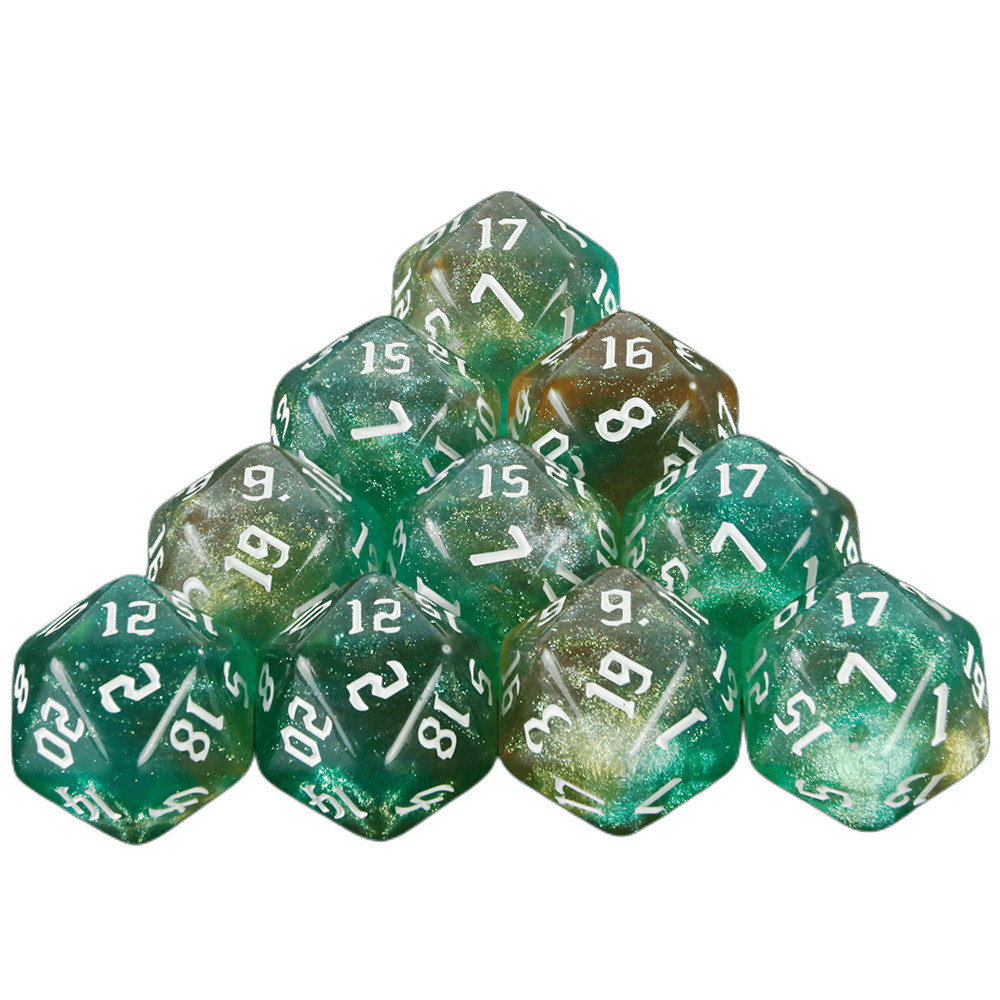 10PCS Polyhedral D20 Dice 20 Sided Dice Set for DND RPG Tabletop Game ...