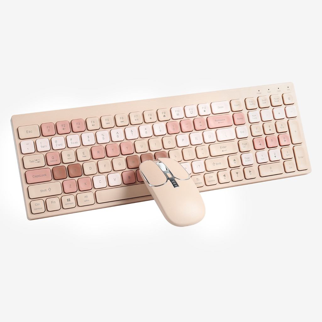 2 4g Bluetooth Wireless Keyboard Mouse Set Type C Rechargeable 3 Level Dpi Setting Office Gaming