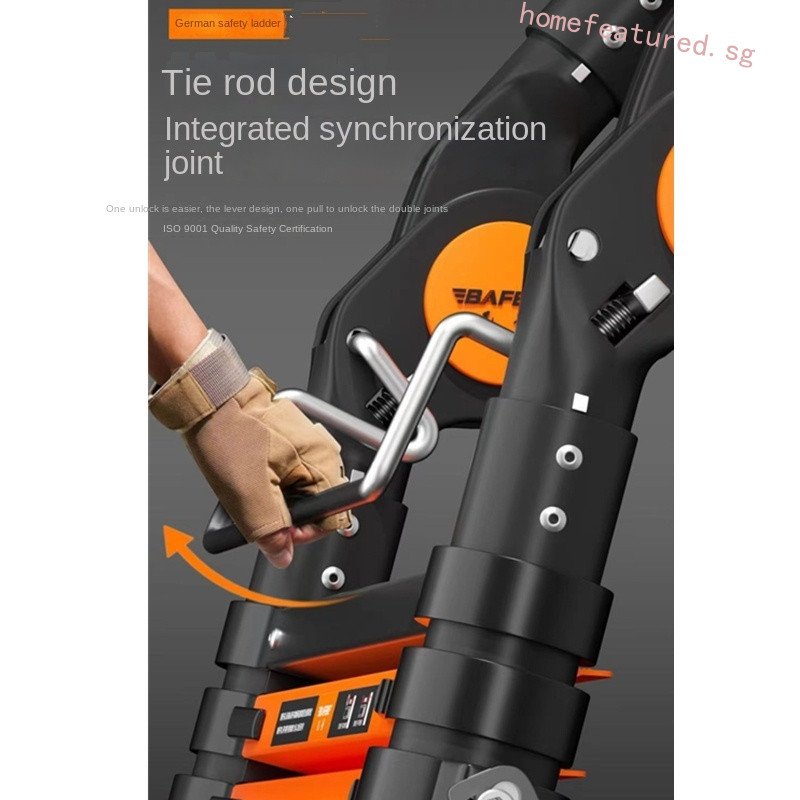 Foldable Telescopic Step Ladder With Wheels Portable Folding Aluminum ...