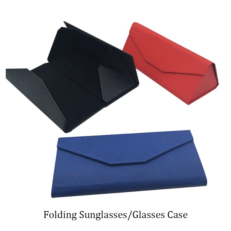 Folding Sunglasses Case Foldable Spectacle box Black Triangle Glasses ...