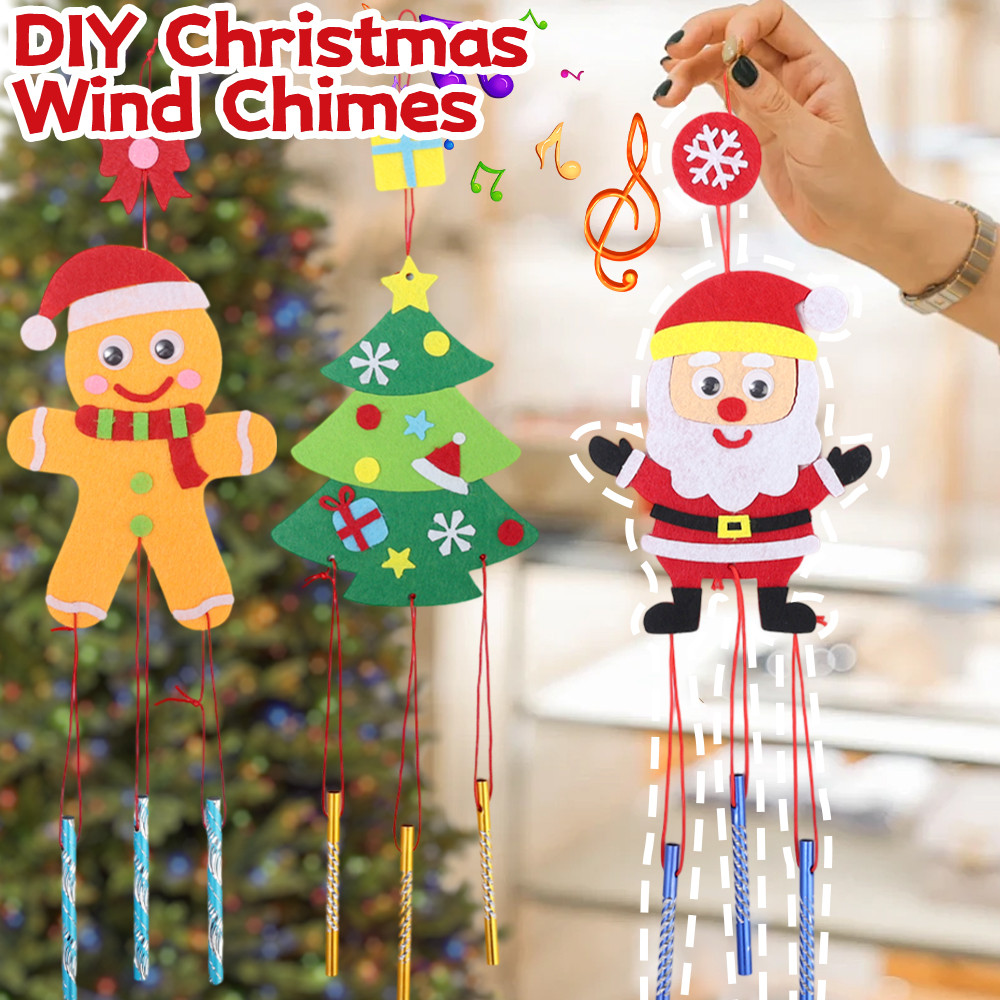DIY Christmas Wind Chimes Craft Toy - Felt Xmas Wind Chimes Hangings ...