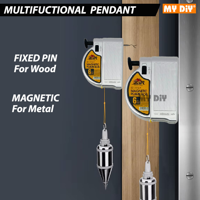 MYDIYSDNBHD - 6M AUTO RECOIL MAGNETIC PLUMB BOB HIGH PRECISION VERTICAL ...