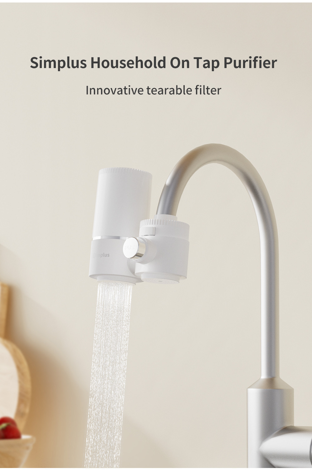 Simplus Tap Water Purifier | 0.03µm Ultrafiltration filter | 2L/Min Large Waterflow | Lifetime ...