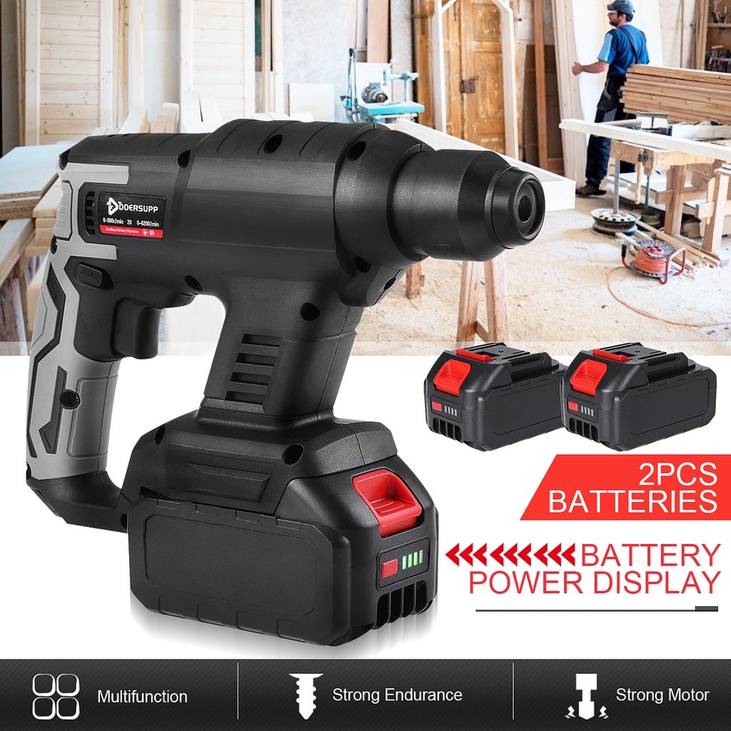 15000mAh Rechargeable Cordless Electric Rotary Hammer Multifunction ...