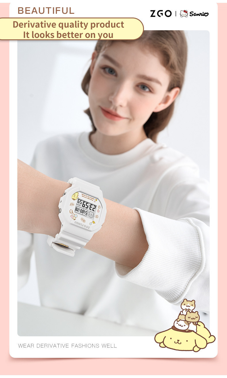 ZGO x Sanrio Pompompurin Kids Watch for girls, Detachable Strap ...