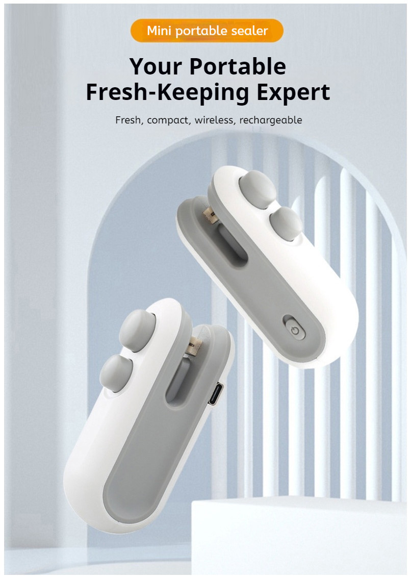 Portable USB sealer machine charging sealer for snack food plastic bag ...