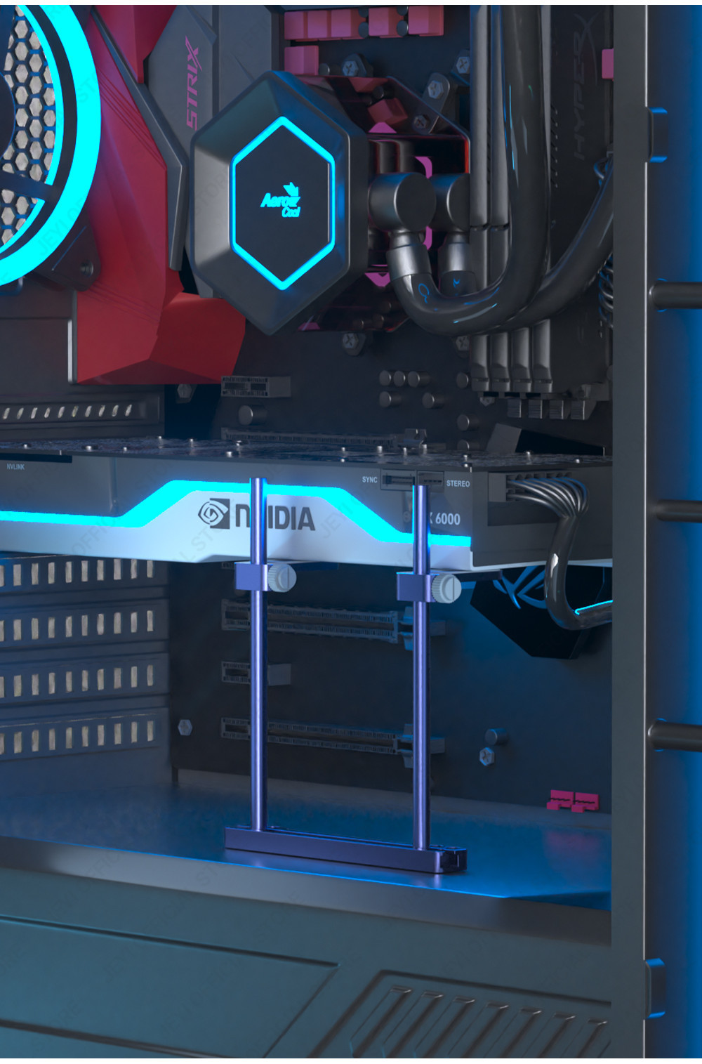 JEYI Graphics Card Brace Adjustable Full Aluminum GPU Sag Bracket VGA ...