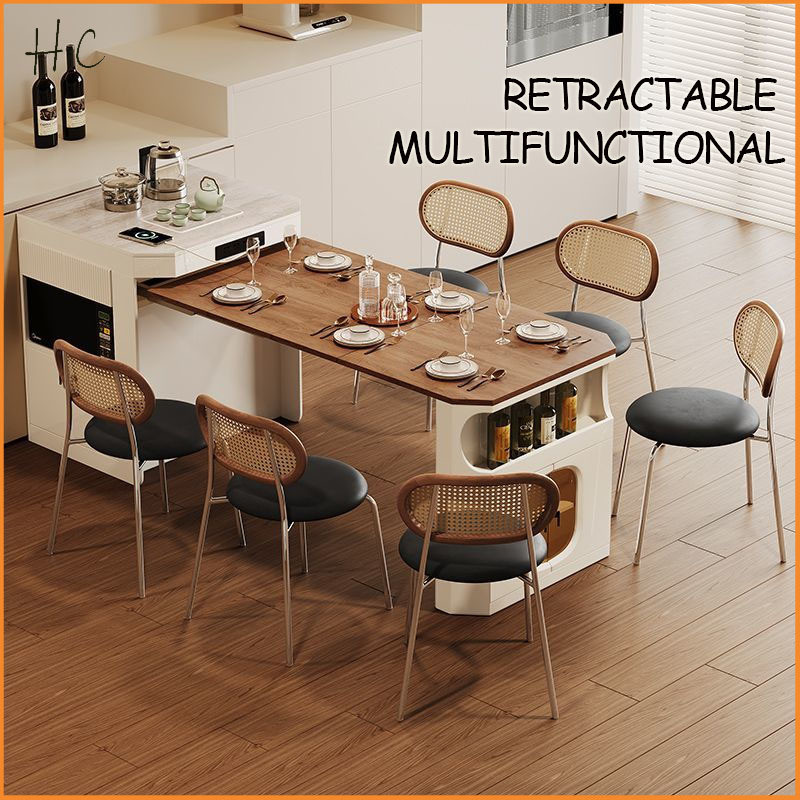 WCD Dining Table Island Foldable Retractable All-in-one Home French ...