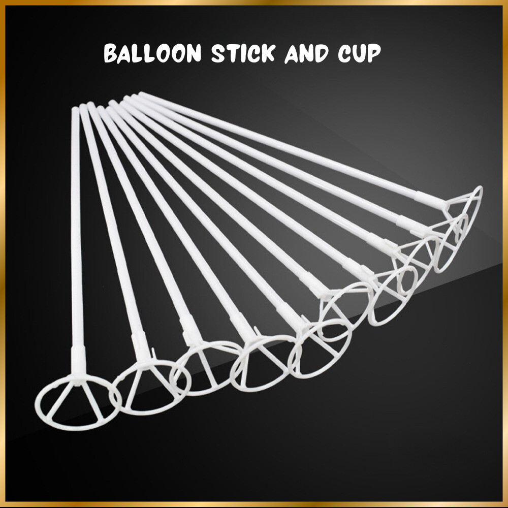 40CM Big Stick Foil Balloon Transparent Bobo Balloon Stick Tongkat ...
