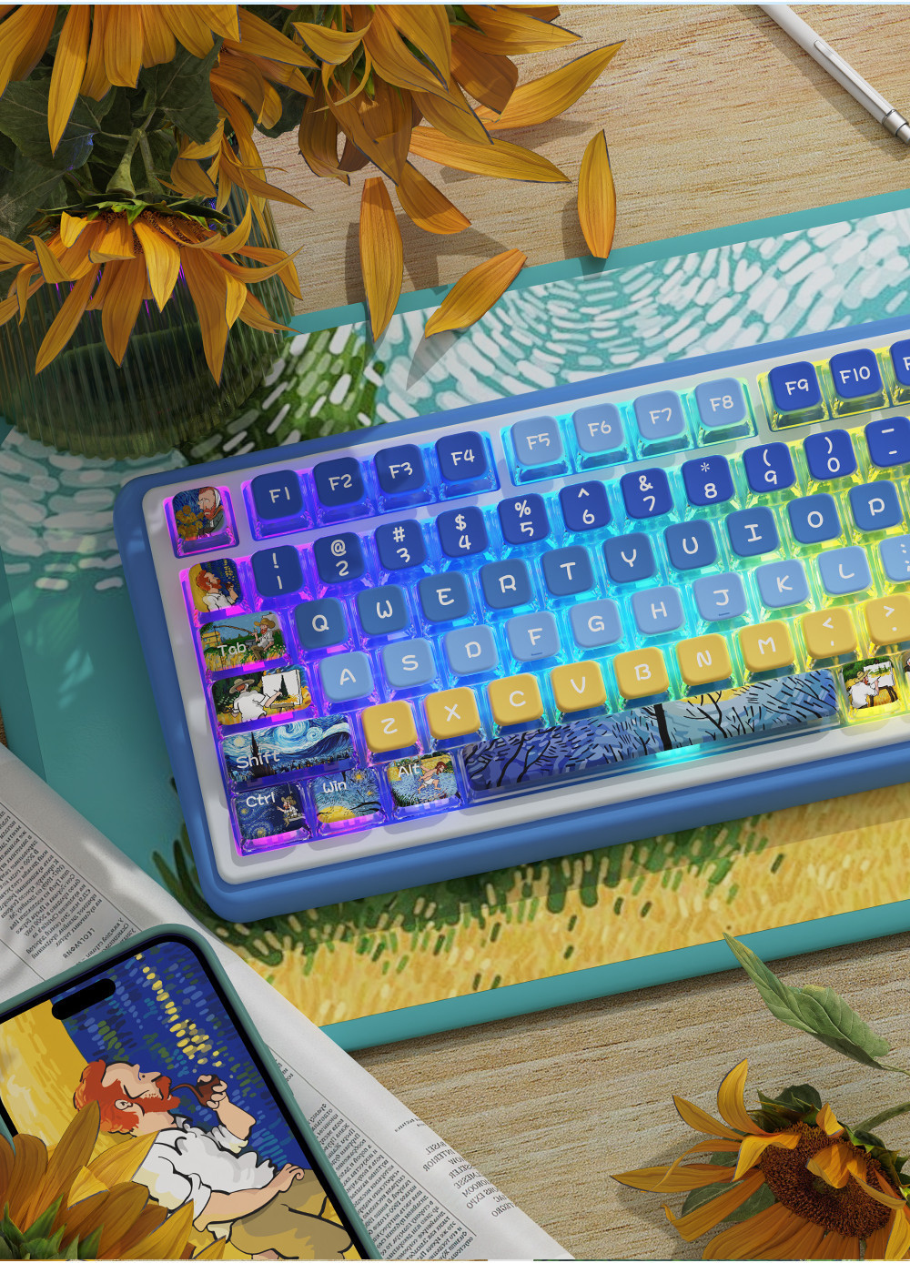 Artists Theme Keycaps MSA Profile Personalized Keycap For Mechanical ...