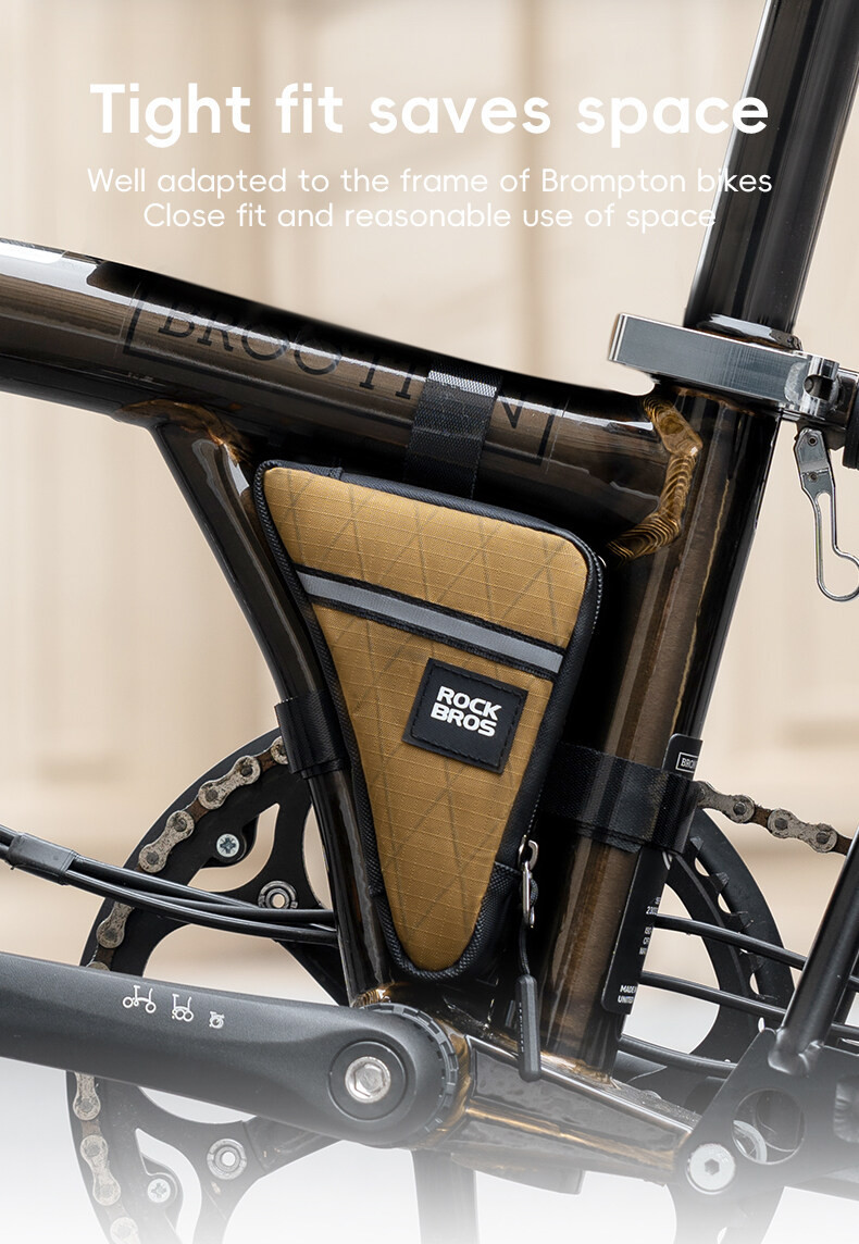 ROCKBROS Folding Bicycle Triangle Bag Wear Resistant Velcro Convenient ...