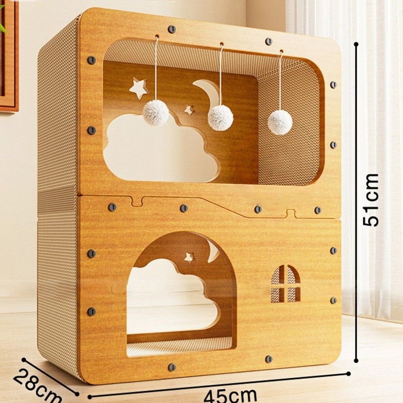 Double Storey Cat House with scratcher | Shopee Singapore