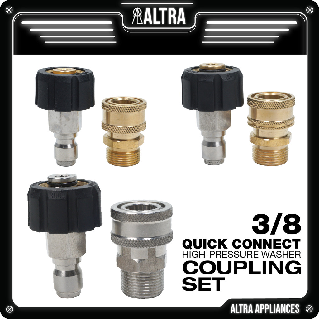 3/8" Quick Connect Coupler Adapter / Pressure Washer Quick Connector ...