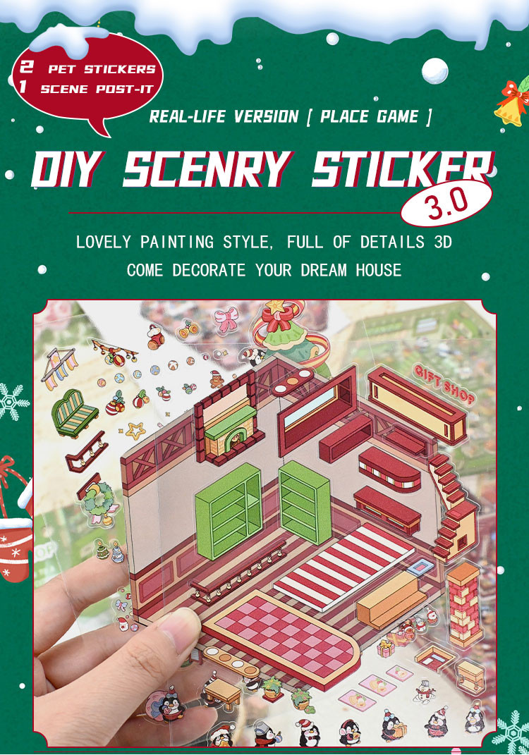 Idako 3D Sticker Miniature [Christmas Cabin Series] 3D 3d sticker scene ...