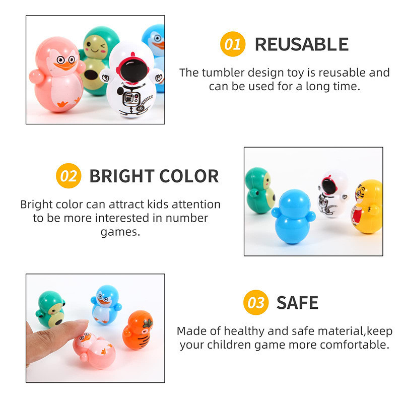 Mini Roly-poly Toys Cartoon Animals Multitype Tumbler Children's ...
