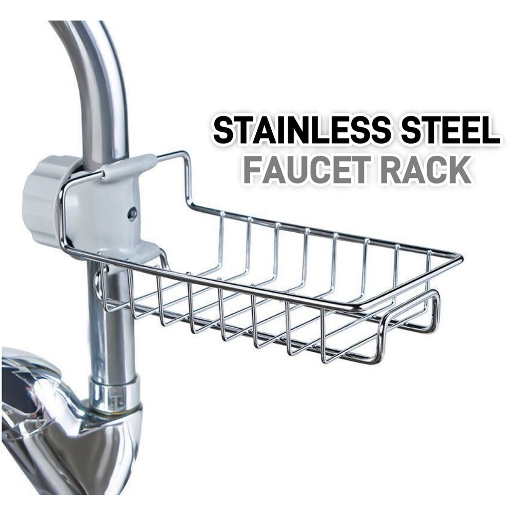 Stainless Steel Faucet Storage Rack Adjustable Sink Dishwasher Water ...