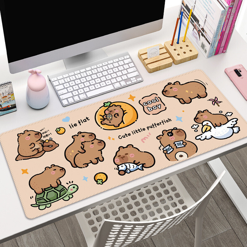 Cute Cartoon Capybara Mouse Pad 80cm*30cm Anti-Slip Many Models Cute ...