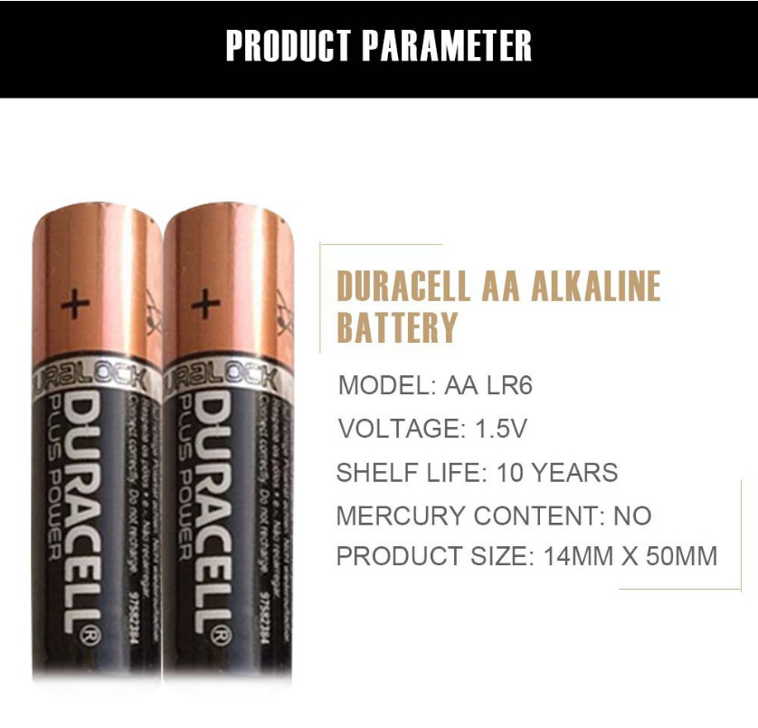 12-40pcs DURACELL 1.5V AA LR6 Or AAA LR03 Alkaline Battery For Electric ...