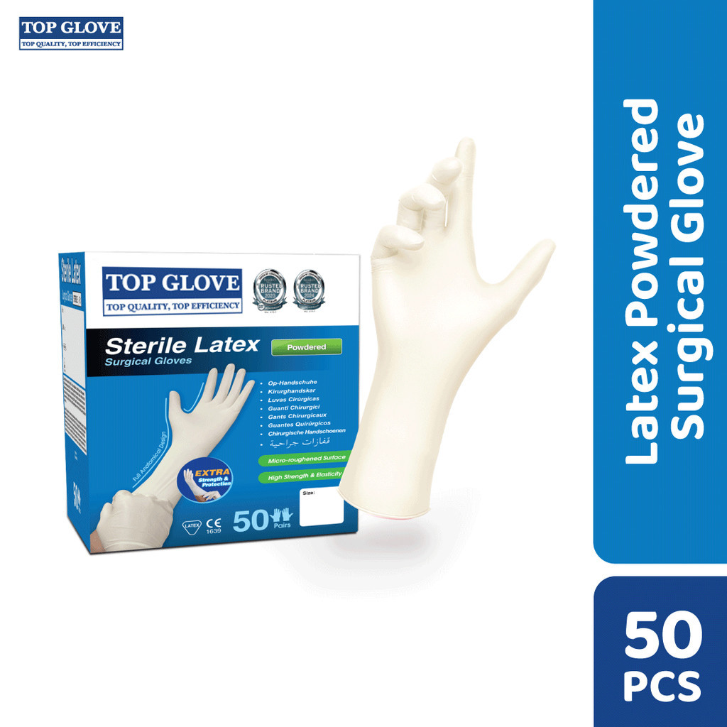 Top Glove Sterile Latex Powdered Surgical Glove|50 Pairs Per Box ...