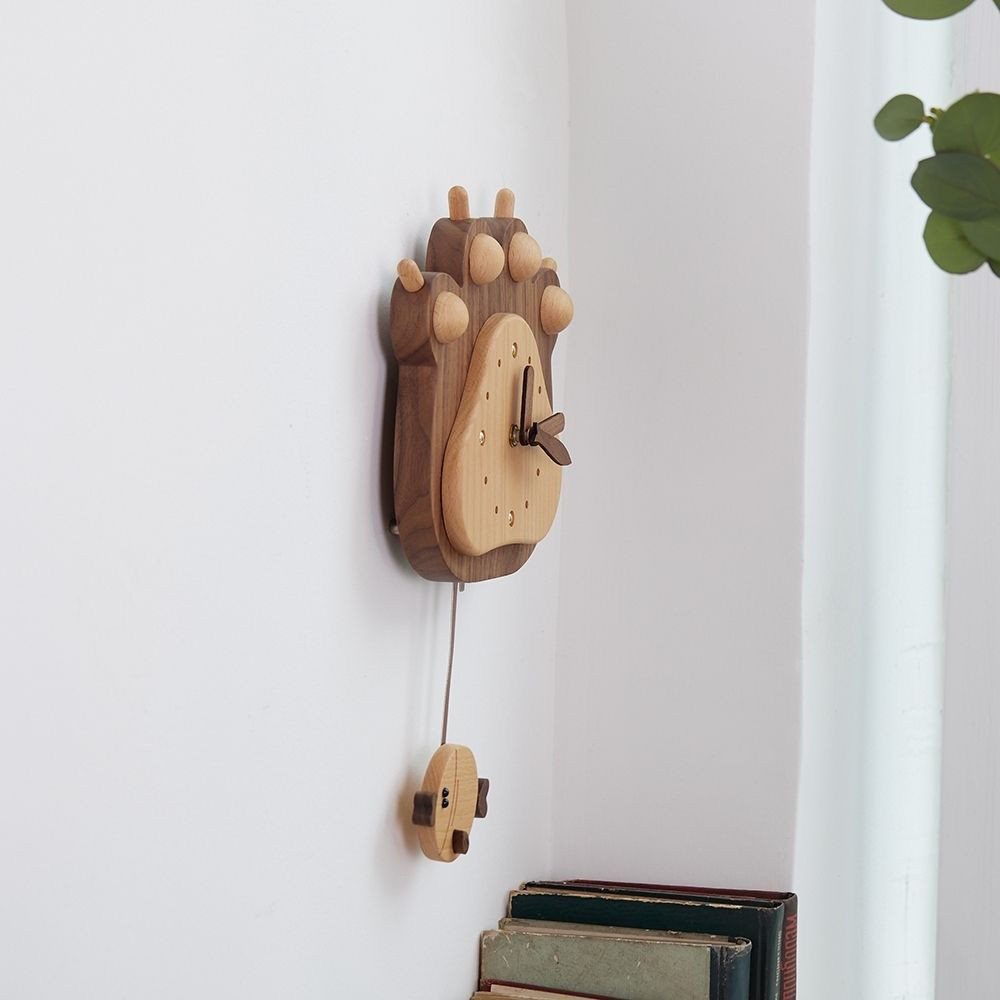 Fish and Bear's Paw Wall Clock Black Walnut Wall Decoration Pendulum ...