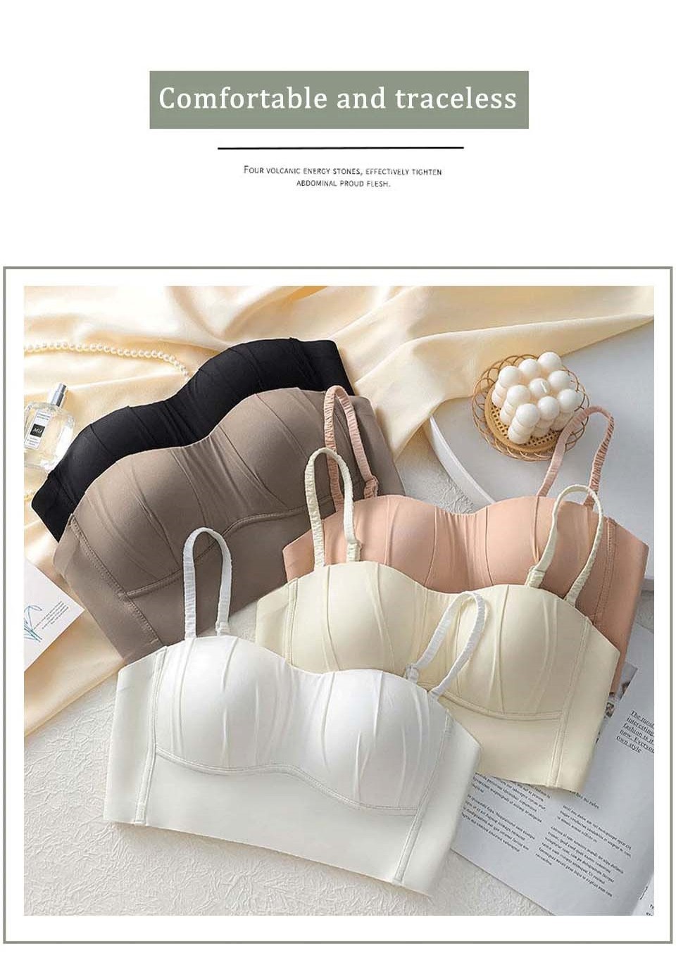 FallSweet Strapless Bras Women Wireless Bralette Thin Cup Anti-sagging Backless Tube Top ...