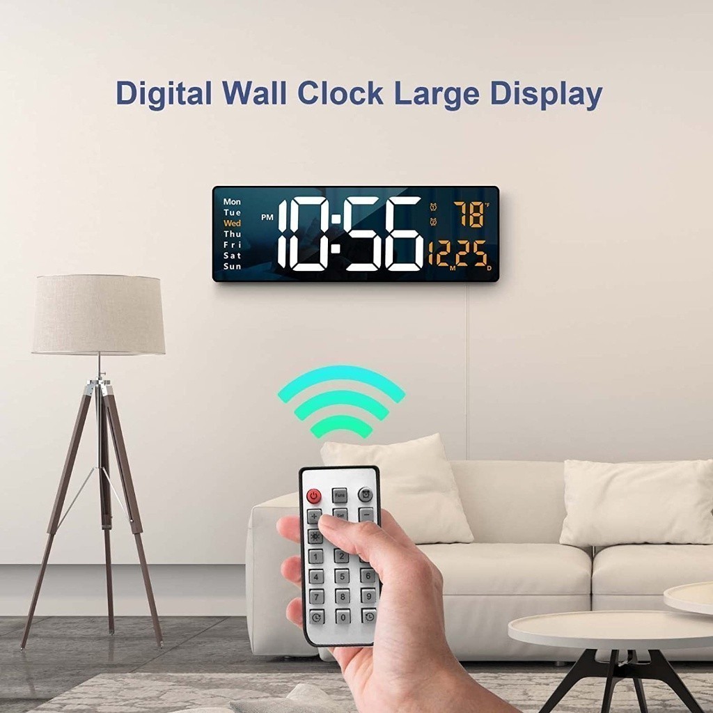 [Toronto2] 13/16inch Large Display LED Digital Wall Clock Remote ...