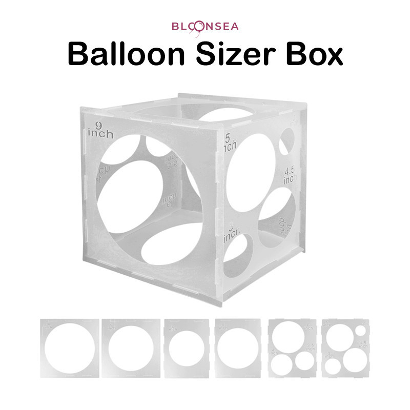 Balloon Sizer Box 11 Holes Plastic Balloons Measuring Box Cube Collapsible Size Box Tool Balloon ...