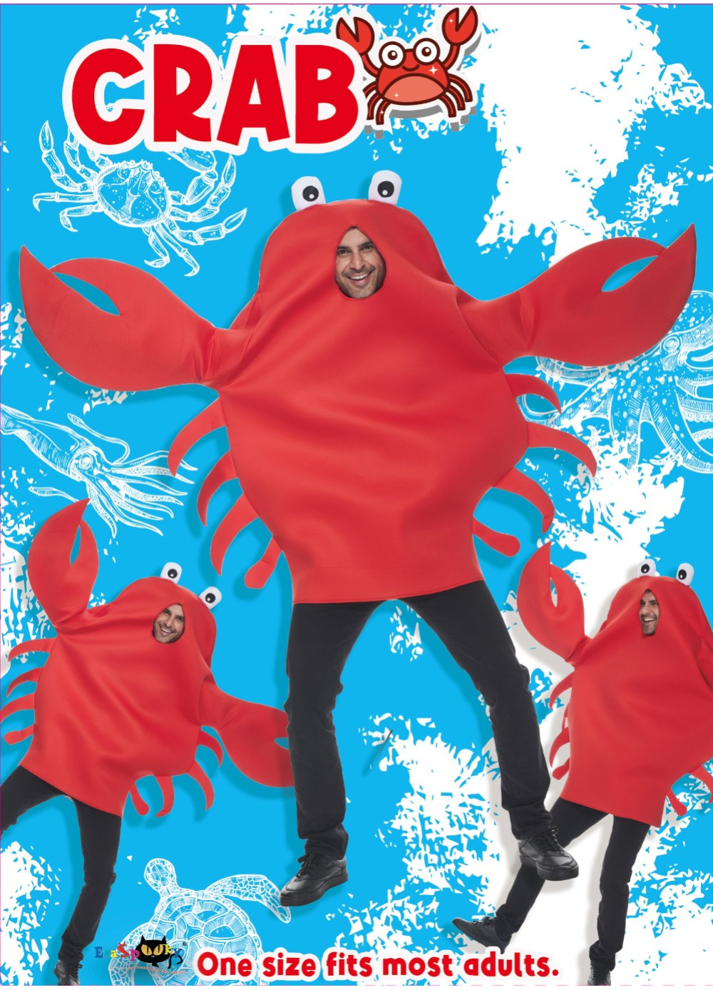 Fast Delivery Adult Funny Red Crab Cosplay Costume Funky Sea Animals ...